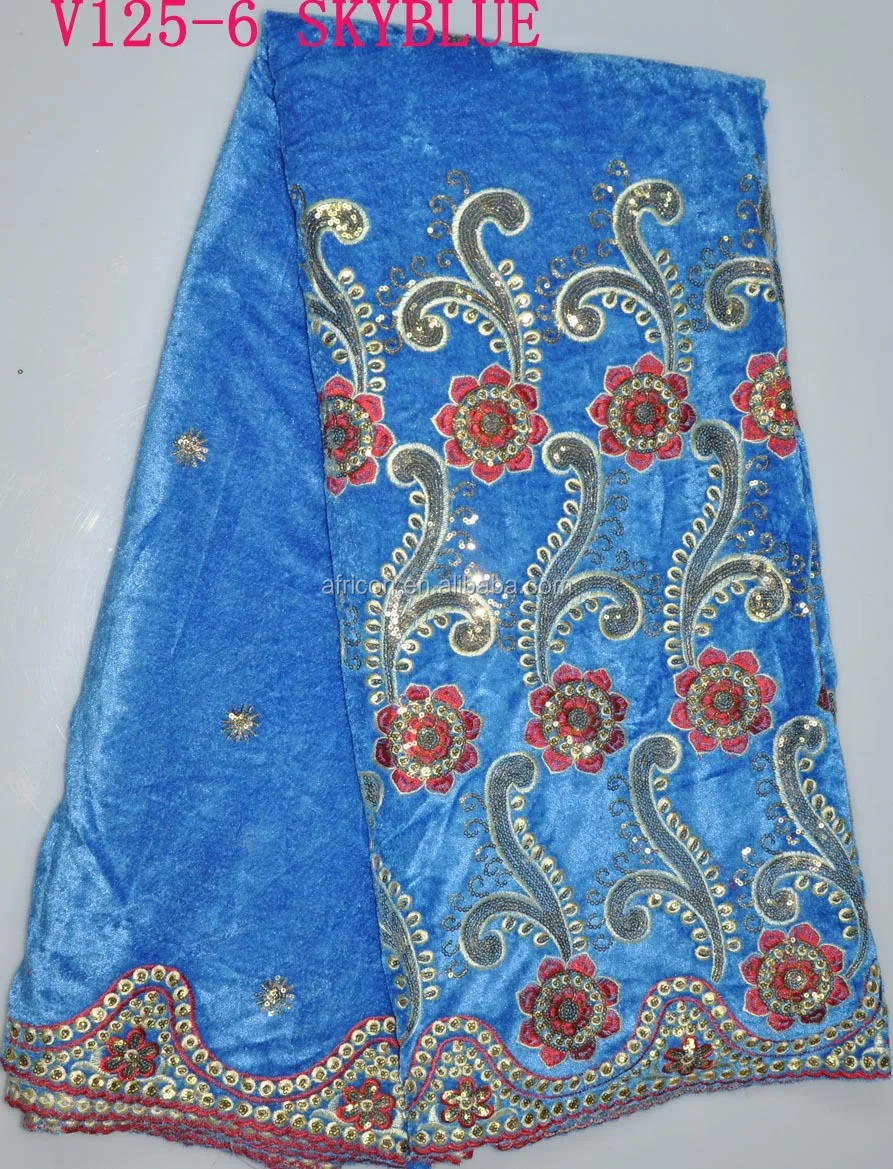 Vb001-3 Wholesale Velvet George Lace Wrappers - Buy African George ...
