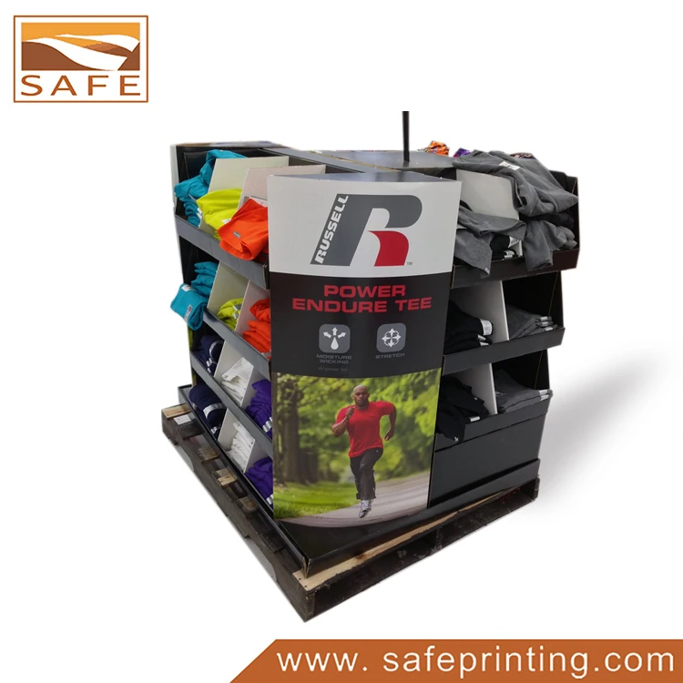 Custom New Style Clothing Store Corrugated Cardboard T Shirt Display ...