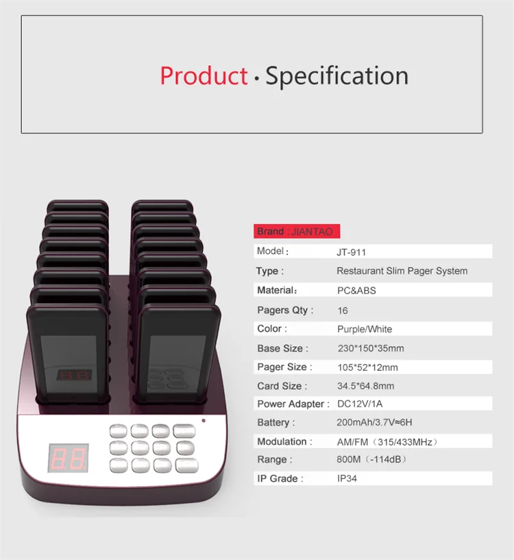 Good Looking Blue Led Restaurant Guest Calling Pager System - Buy ...