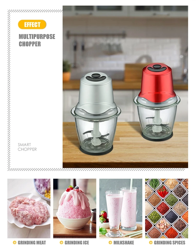 High Power 500w Mini Electric Food Chopper With 2 Blades - Buy Food ...