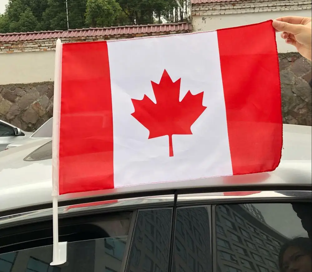 Canadian Car Flag - Promotional 12x18in Silk Screen Print