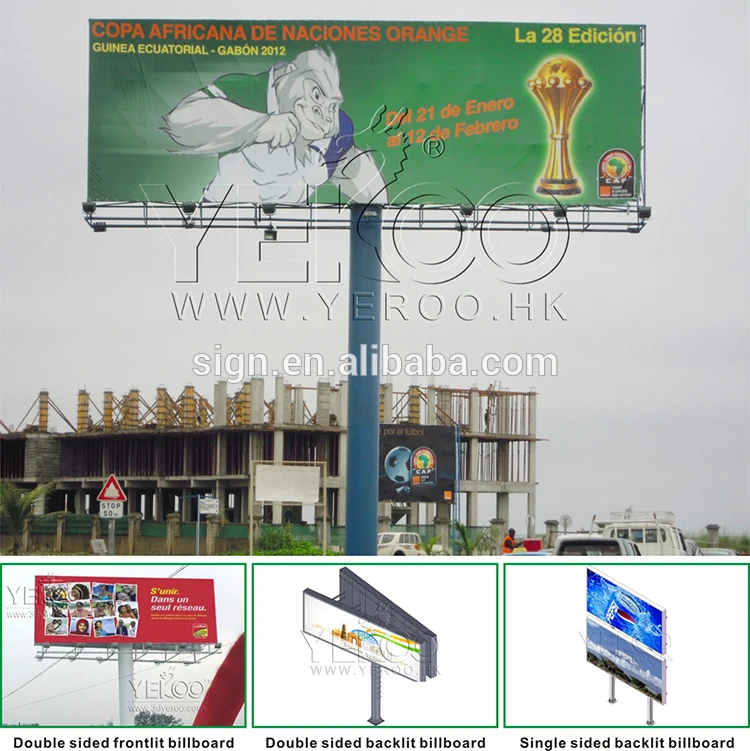 Outdoor Advertising V-Shaped Steel Structure Double Sided Billboard ...