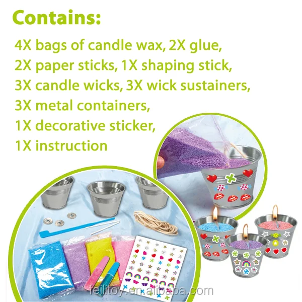 2017 Hot Selling Candle Making Kits With 3 Metal Cups Children Craft ...