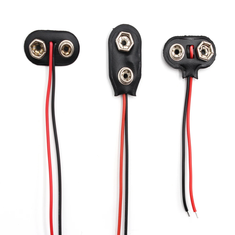 2 Wire T Type Battery Snap Wire Cable Snap 9v Clip Connector - Buy 9v ...