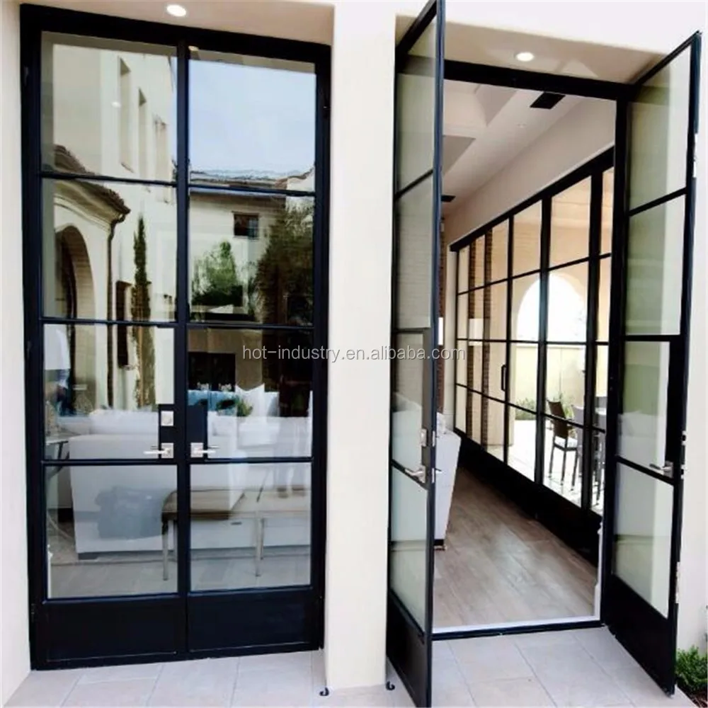 Modern Steel French Doors Exterior Commercial Steel Window Price - Buy ...