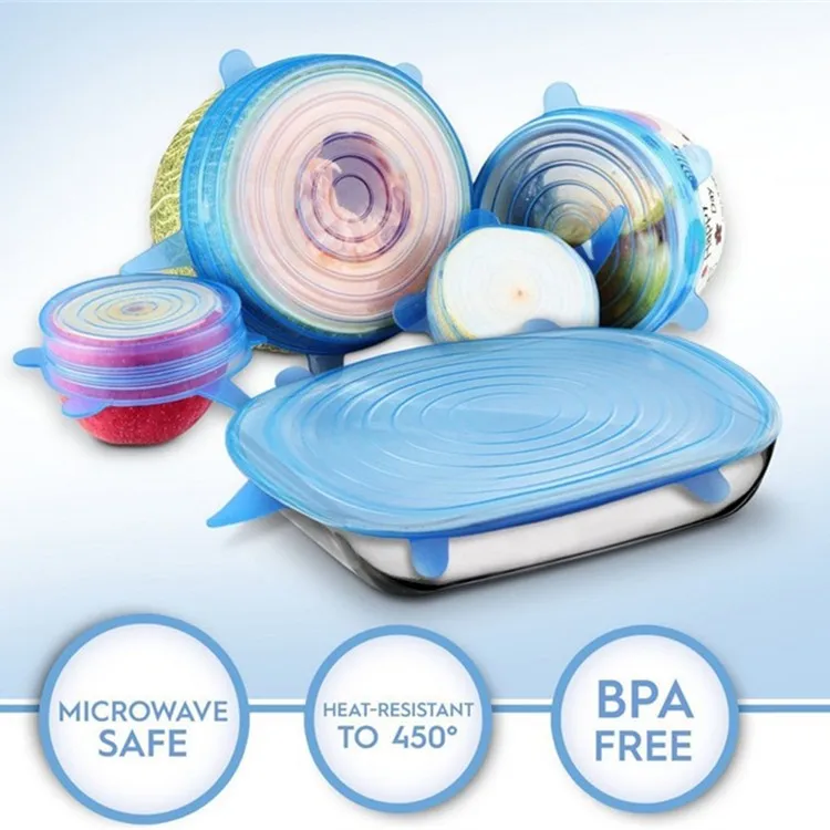 Multifunctional Hot Sale Rectangular Food Silicone Stretch Lids Cover ...