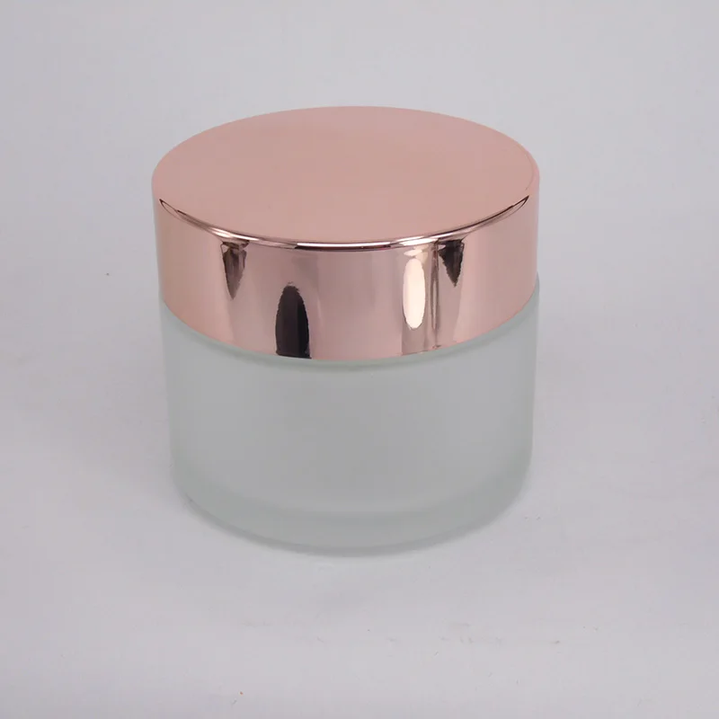 100ml Frosted Glass Jar Cosmetic Cream Jar With Rose Gold Cap - Buy Jar ...