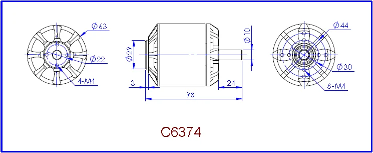 6374 Cnc Machining Motor Shell Outrunner Brushless Motor Rc Electric ...