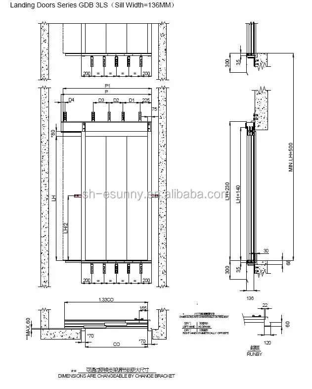 Genesis Elevator Door Telescopic Door Operator 3 Panels Gdb 3cs - Buy ...