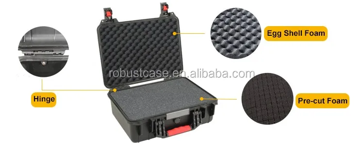 Plastic Hard Storage Case Waterproof Carrying Camera Case W/ Foam ...