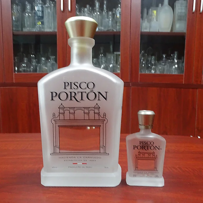 Square 750ML 50ML Pisco Glass Bottle - High Quality Alcohol