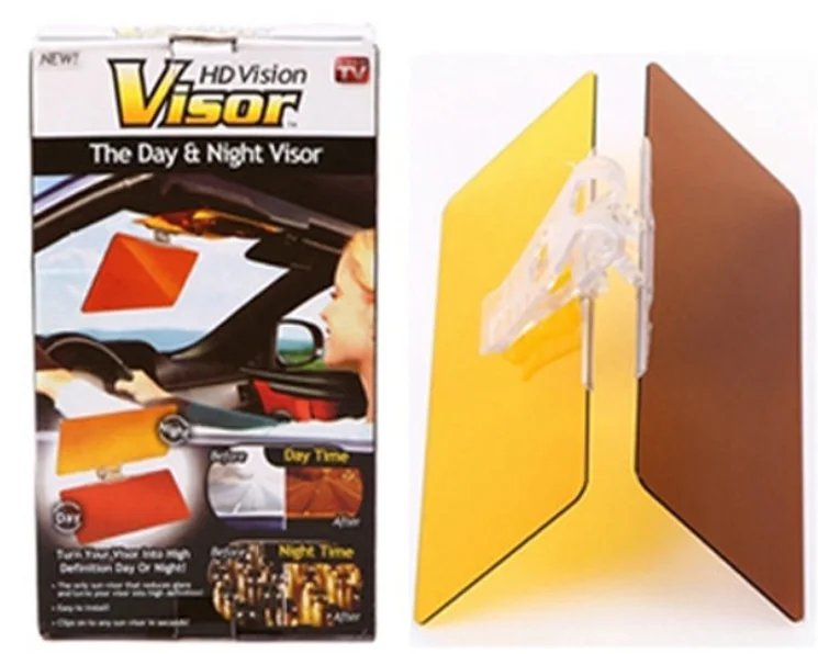 Anti-glare Blocker Uv Fold Flip Down Hd Clear View Visor Car Sun Visor ...