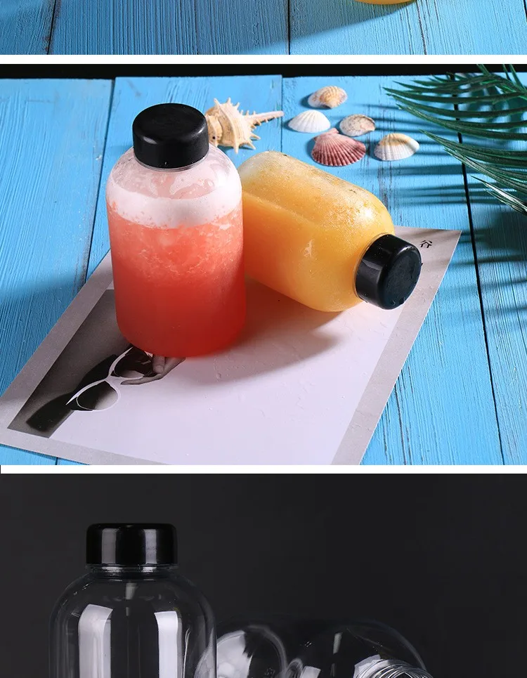 400ml 14oz Juice Boba Tea Clear Round Yogurt Beverage Plastic Pet ...