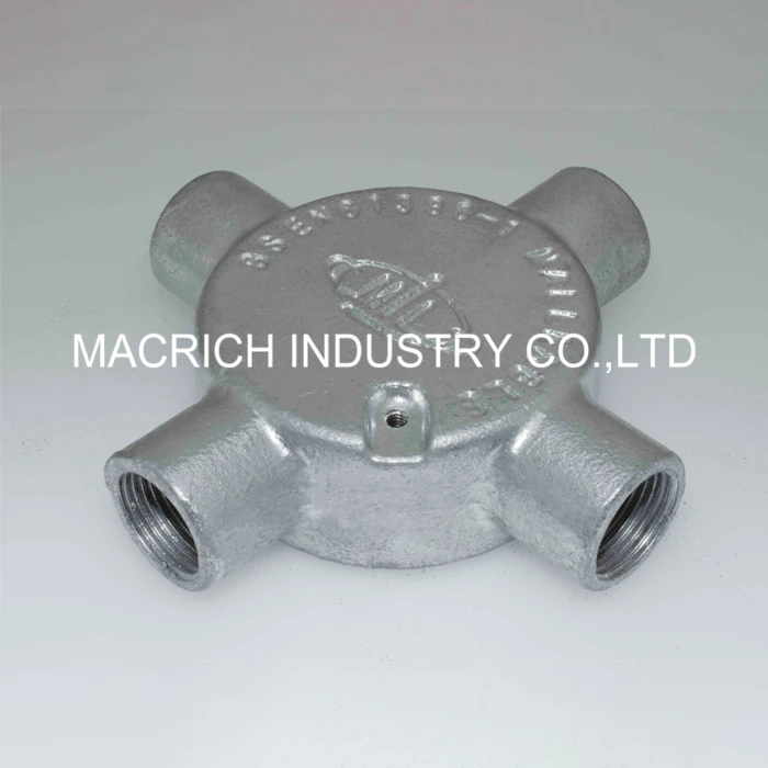 BS 4568 Intersection Electrical Conduit 4 Way Circular Box