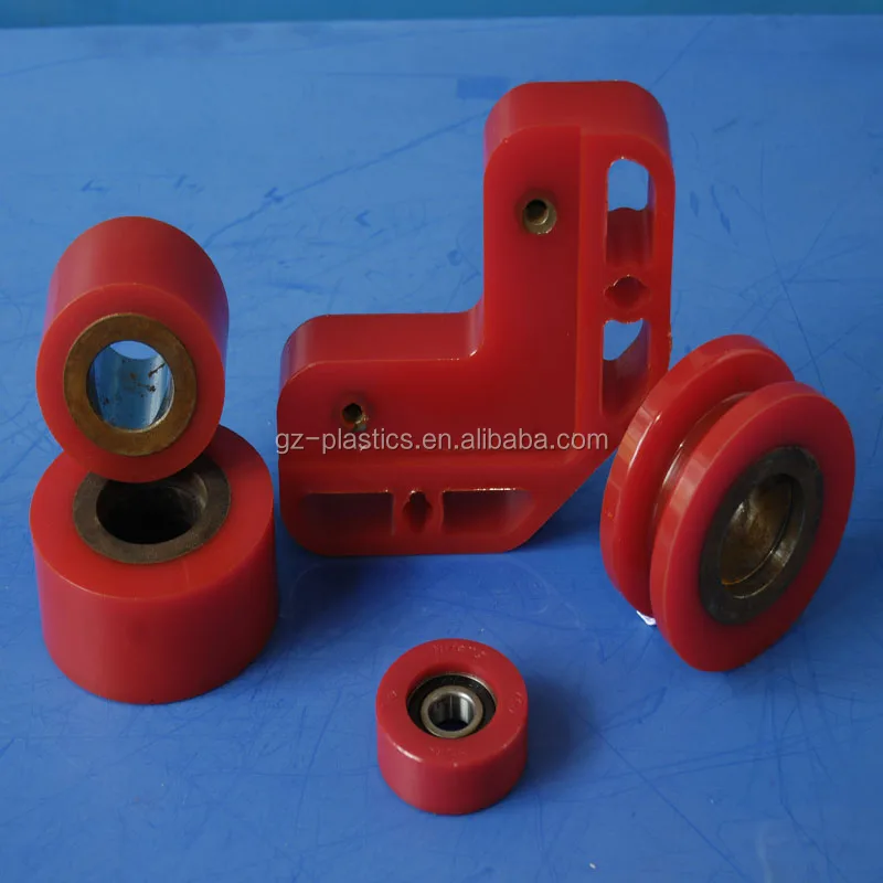 Injection Moulding Parts Industrial Smooth Plastic Pu Wheel Rollers ...