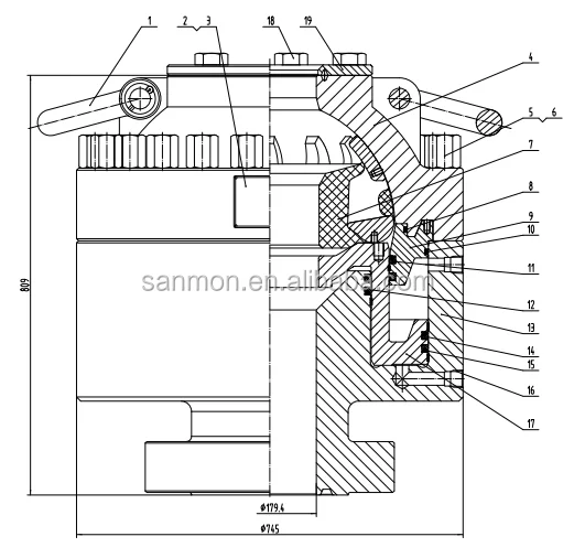 API 16A Oil Well Pressure Control Hydraulic Spherical Annular BOP