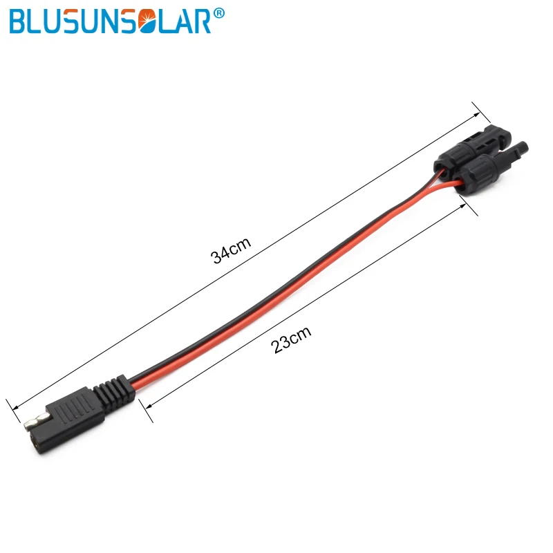 Sae Connector 2 Pin Battery 14awg 12" Dc Sae Cable Solar Panel Trailer ...