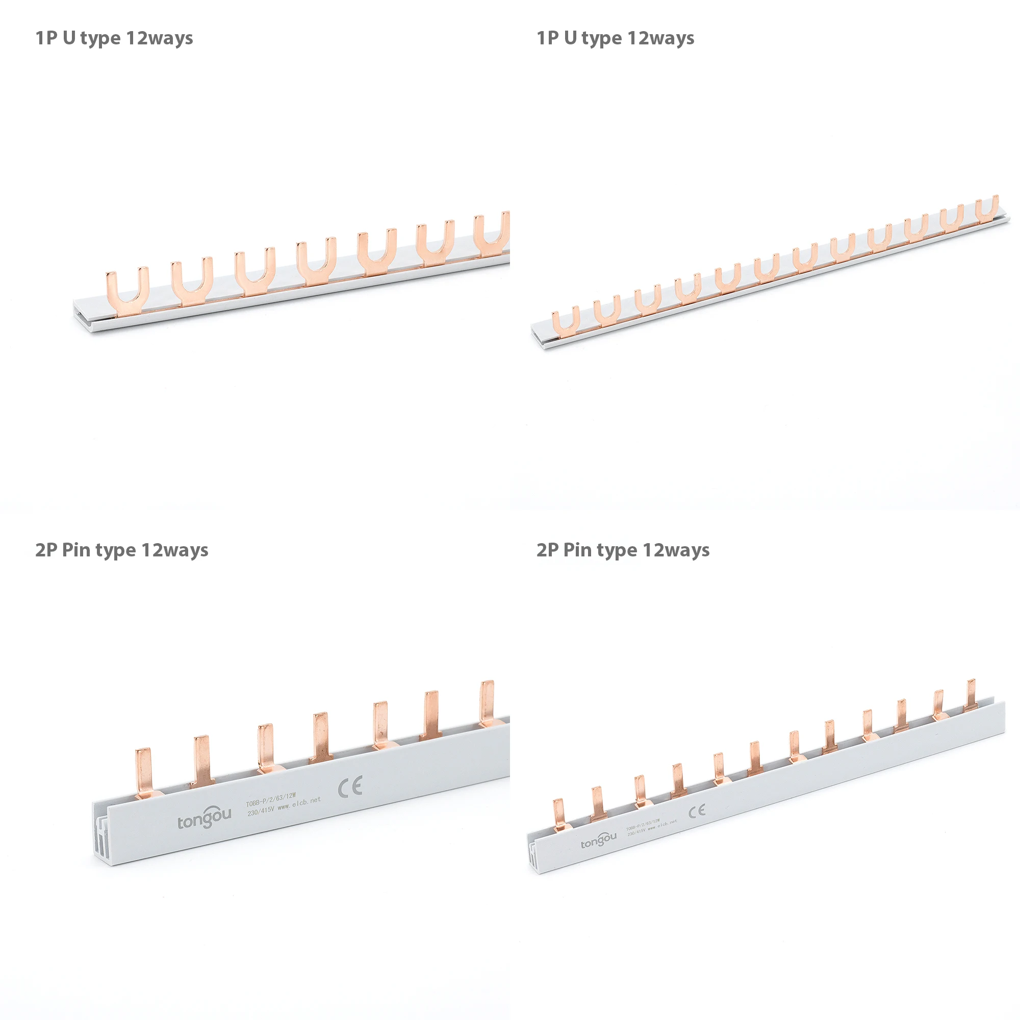 Mcb Copper Busbar Connector 1p 2p 3p 4p Fork Pin Type - Buy Copper ...