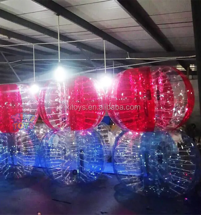 Blue Red Color Transparent PVC Inflatable Human Soccer