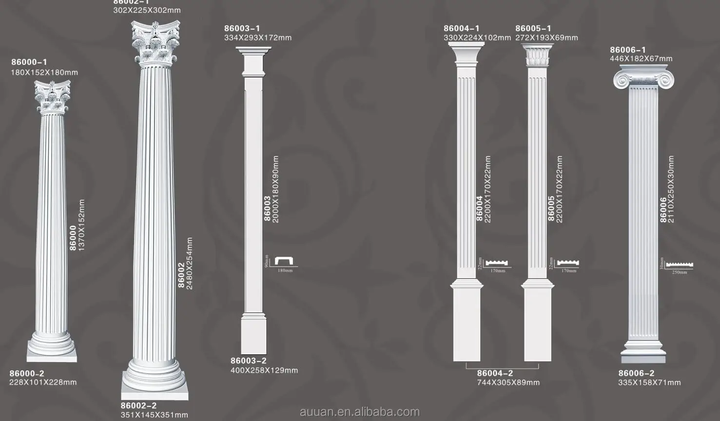 86000#new Design Polyurethane Roman Column For Wall Decoration To Make ...