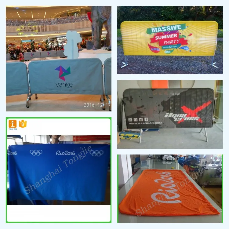 Customized Printed Logo Crowd Control Mesh Pvc Vinyl Barricade Barrier ...