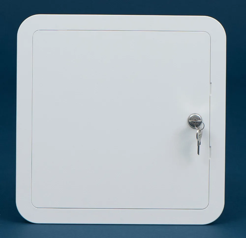 Key Lock White Plastic Hinged Access Panel Inspection Hatch Multi Size ...