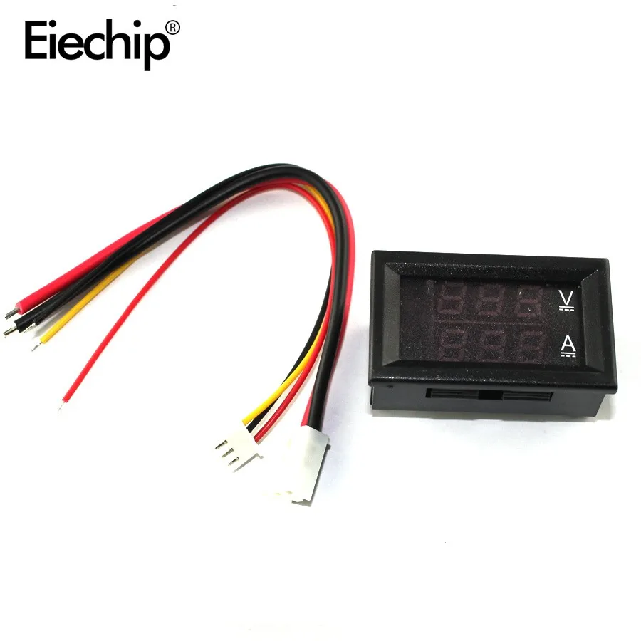 DSN-VC288 DC 100V 10A Voltmeter Amperemeter Blau + Rot LED Amp Dual ...