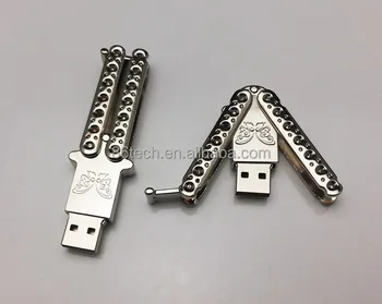 Funny Shaped Usb Memory Stick With Usb 2.0 Butterfly Knife Usb Flash ...
