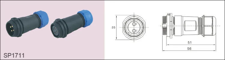Sp17 Sp1710 Female Plastic 10a-500v Solder Type Ip68 Plug Connector ...