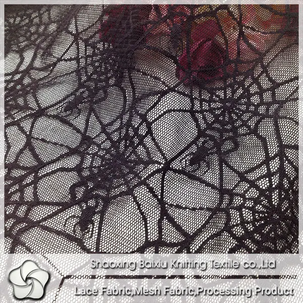 100% Black Nylon Spider Web Lace Fabric For Table Cloth - Buy Spider ...