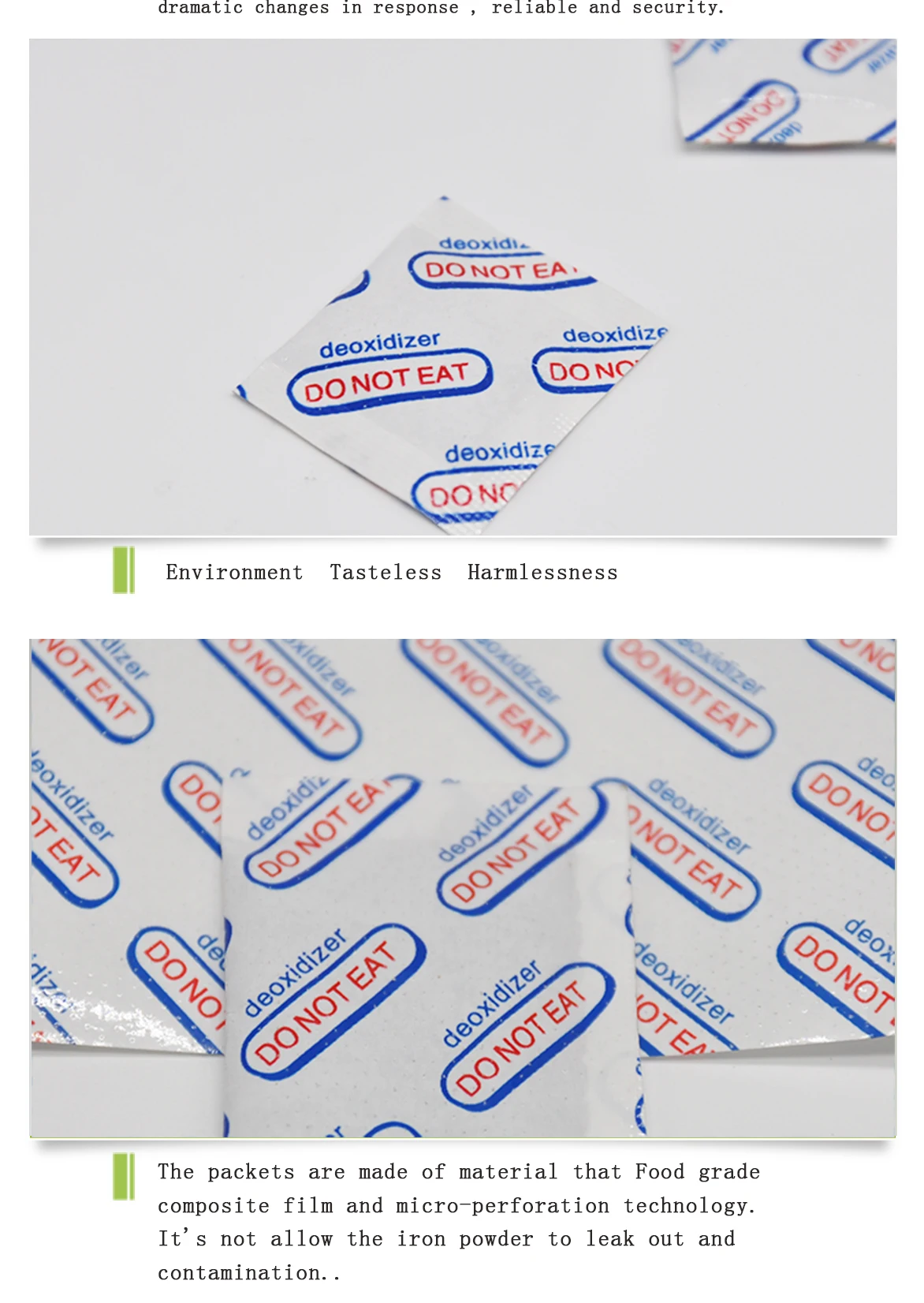 Custom 30cc 50cc Food Grade Deoxidizer Packets Iron Powder Oxygene ...