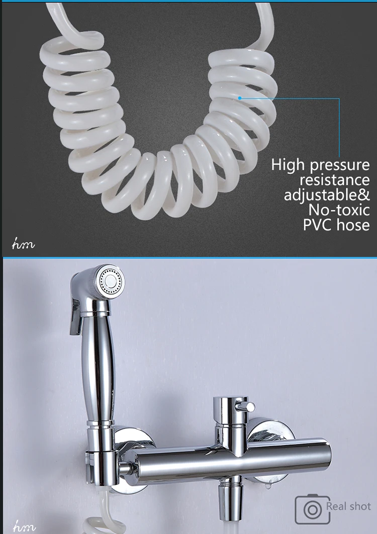Semprotan Jet Toilet Lapisan Krom Terpasang di Dinding - Higienis & Modern