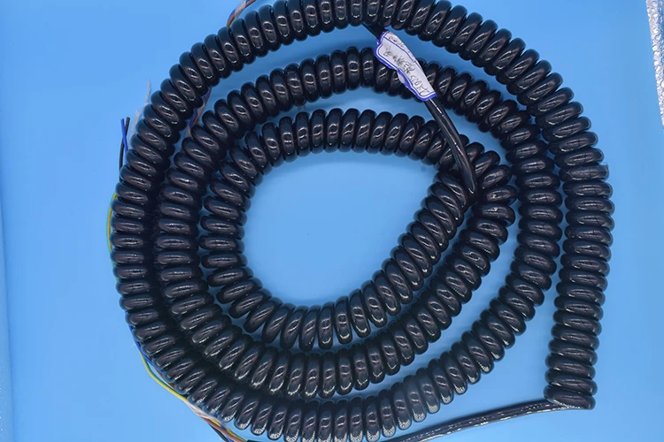 2m 4 Core 4*0.75mm2 Power Coiled Curly Extension Cord Cable Retractable ...