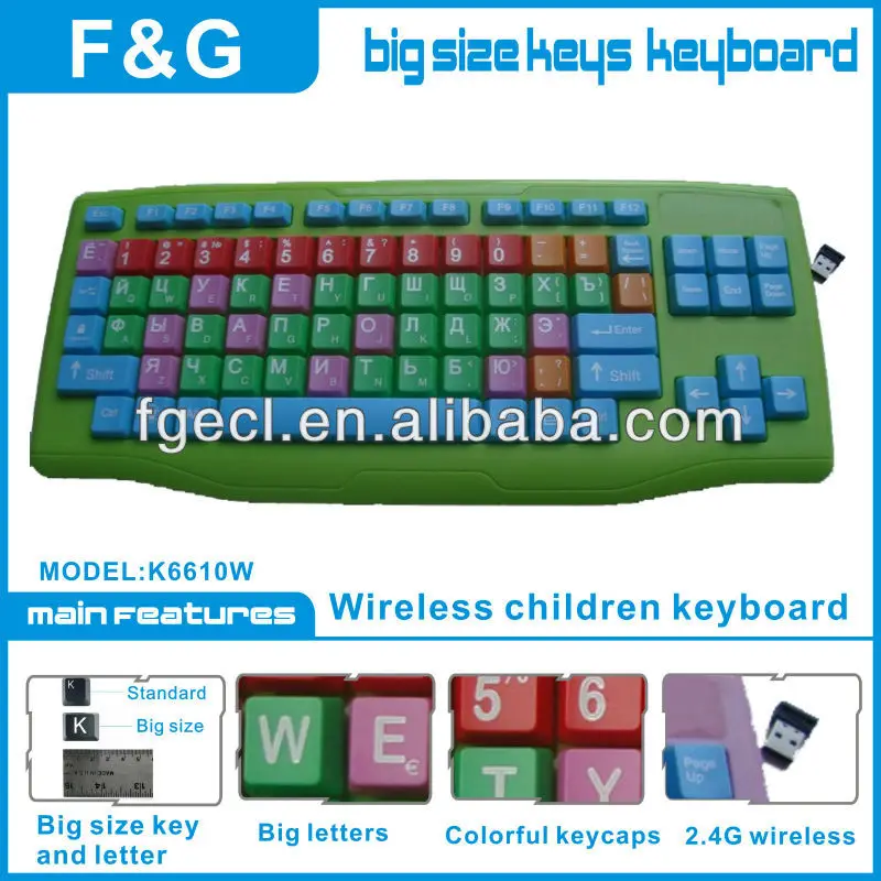 Wireless Kids Keyboards Super Big Keycaps For Children - Buy Wireless ...