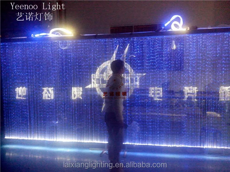 Custom Side End Glow Sparkle Dot Waterfall Fiber Optic Curtain Light ...
