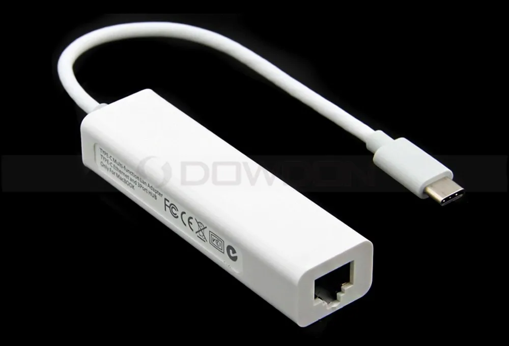 Multi-function Type-c Lan Adapter Ethernet Rj45 3 Port Hub Network Card ...