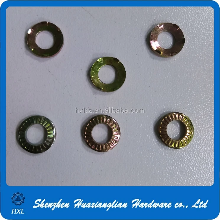 DIN 6795 Yellow Zinc Knurled Ground Washers - Six Point Grounding Washers