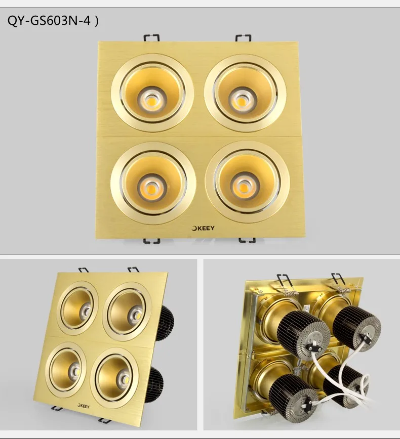 Keey 4*10w Led Grille Lamp Light Fixture Square Light Truck Grille ...