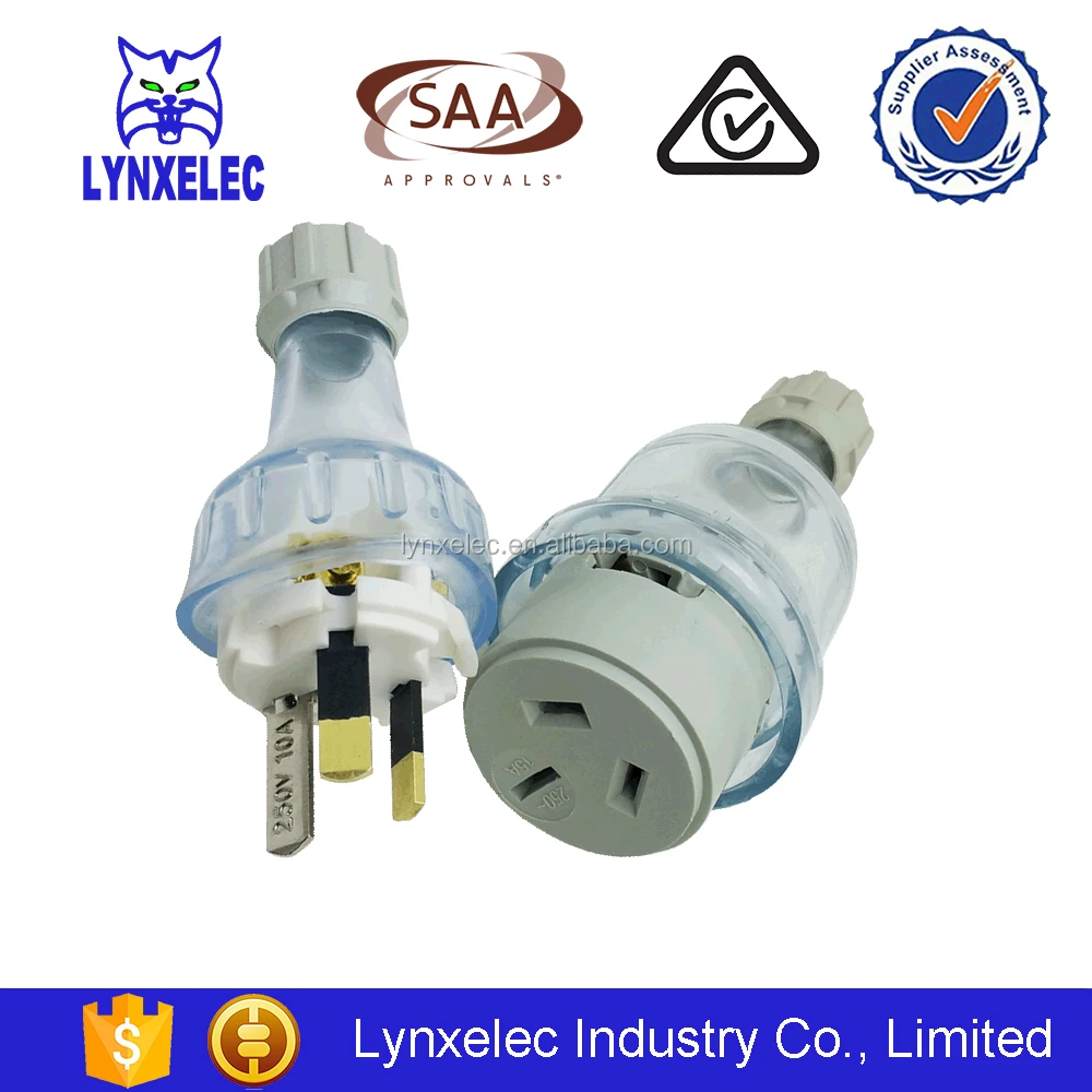 Australia 250v 10a 15a Back Entry Plug 3pin Flexible Plug Rewireable ...