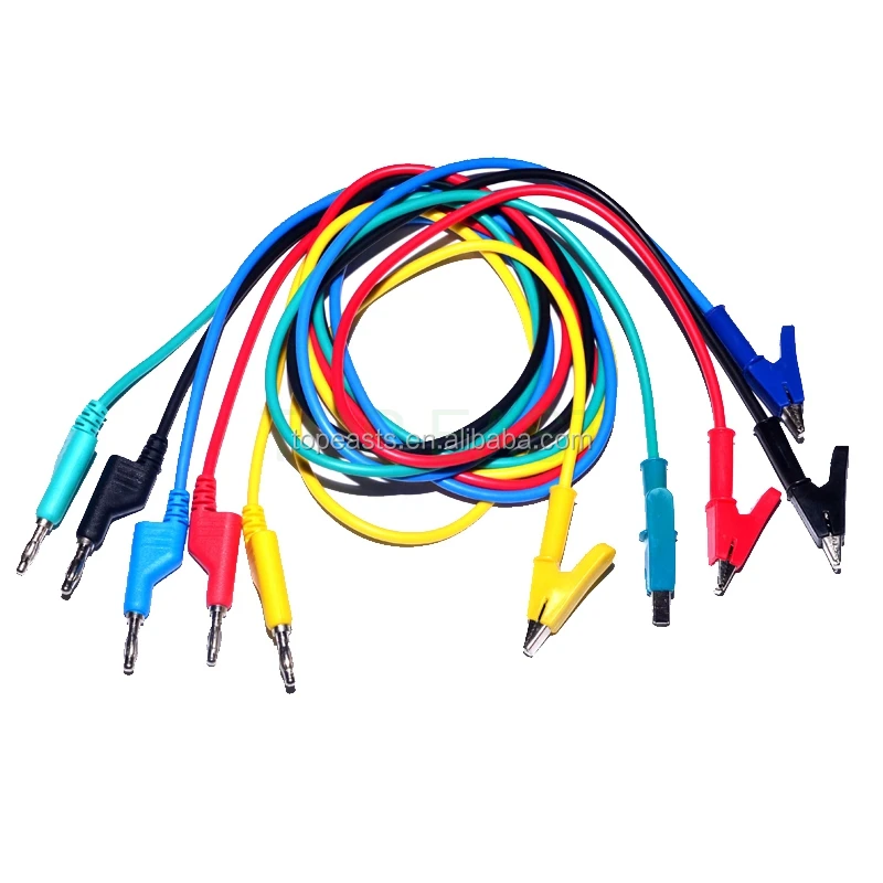 Copper safe transfer alligator clip To 4mm banana plug test leads in ...