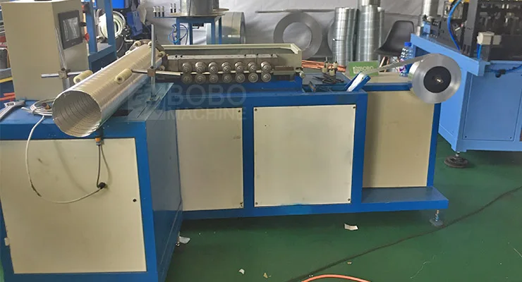 Double Layer Flexible Aluminum Duct Machine For Flexible Channeled Air ...