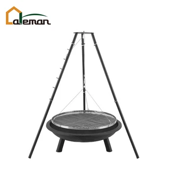 Heavy Duty Tripod Fire Pit With Swing/hanging/suspended Barbecue Grill ...
