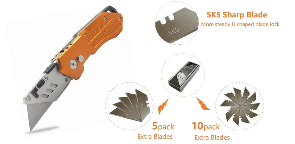 New Design Heavy Duty Sk5 Blade Pencil Cutter Knife With Aluminum ...