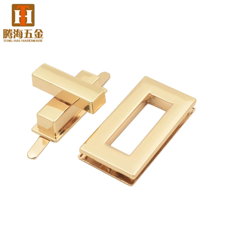 Gold Plated Metal Lock Fastener Bag Hardware Twist Lock