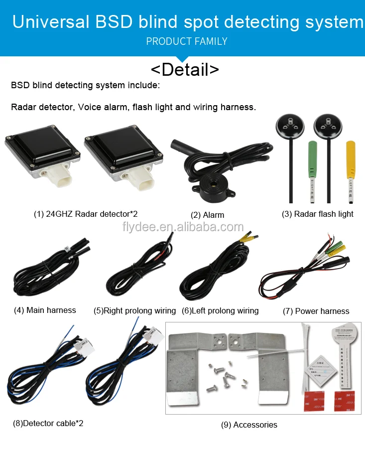 Car Bsd Blind Spot Detecting Bsm System Driving Aid Warning Alarm And ...