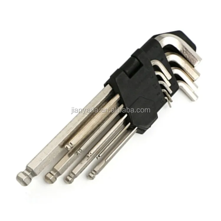 9pcs 1.5-10mm Hexagon Wrench Set Carbon Steel Torque Spanner Reinforced ...