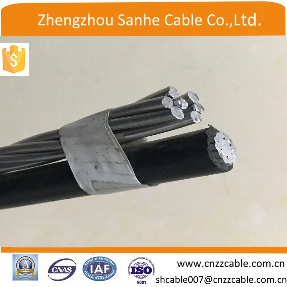 Nfc-33209 0.6/1kv Aerial Aluminium Wire /preassembled Wire /abc Xlpe Overhead Cable 2*16mm2/2 ...