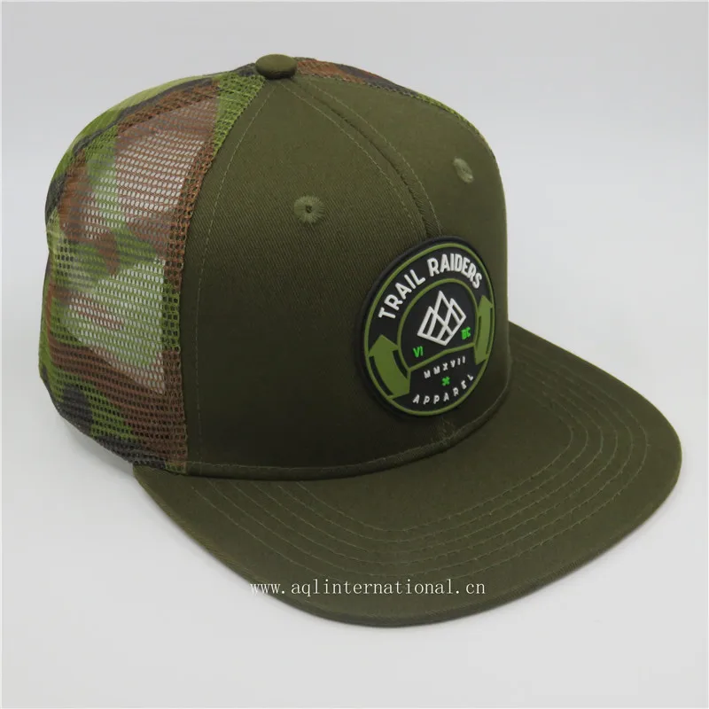Oem Custom Camo Mesh Snapback Hats 6 Panel Flat Brim Trucker Hat - Buy Custom Camo Mesh Snapback ...