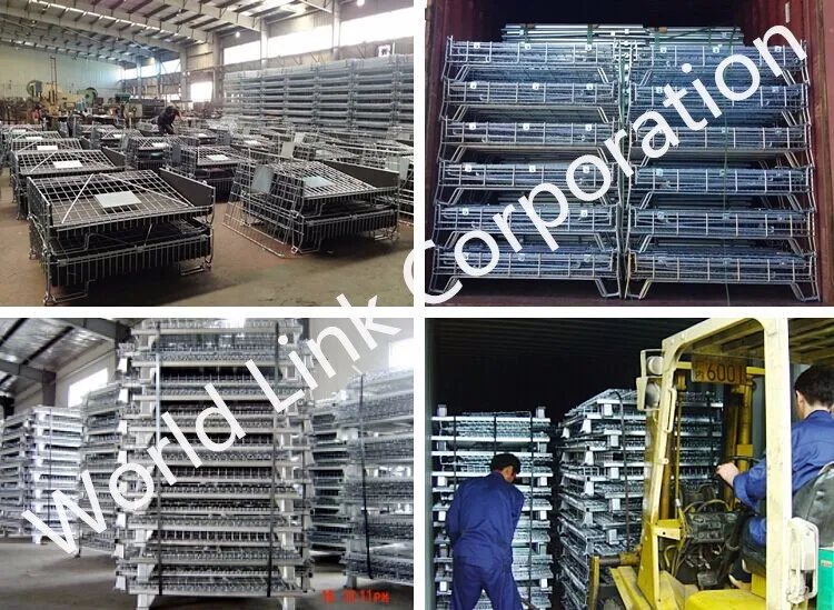 Heavy Duty Steel Foldable 4 Sides Cage Rocket Trolley Roll Cart - Buy ...