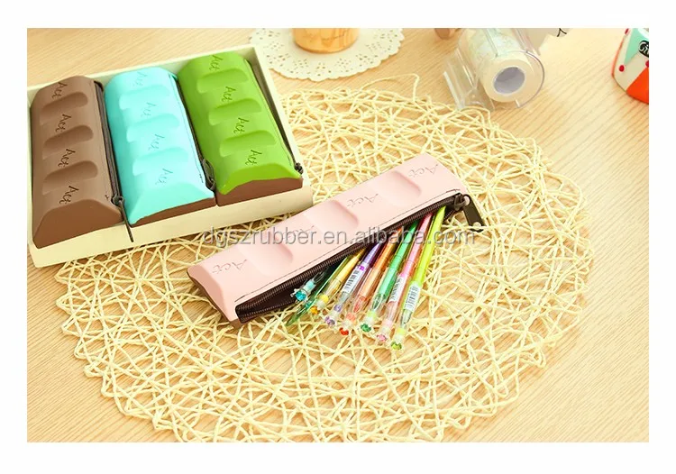 Cartoon Chocolate Shape Silicone Pencil Case - Buy Pencil Case,Silicone ...